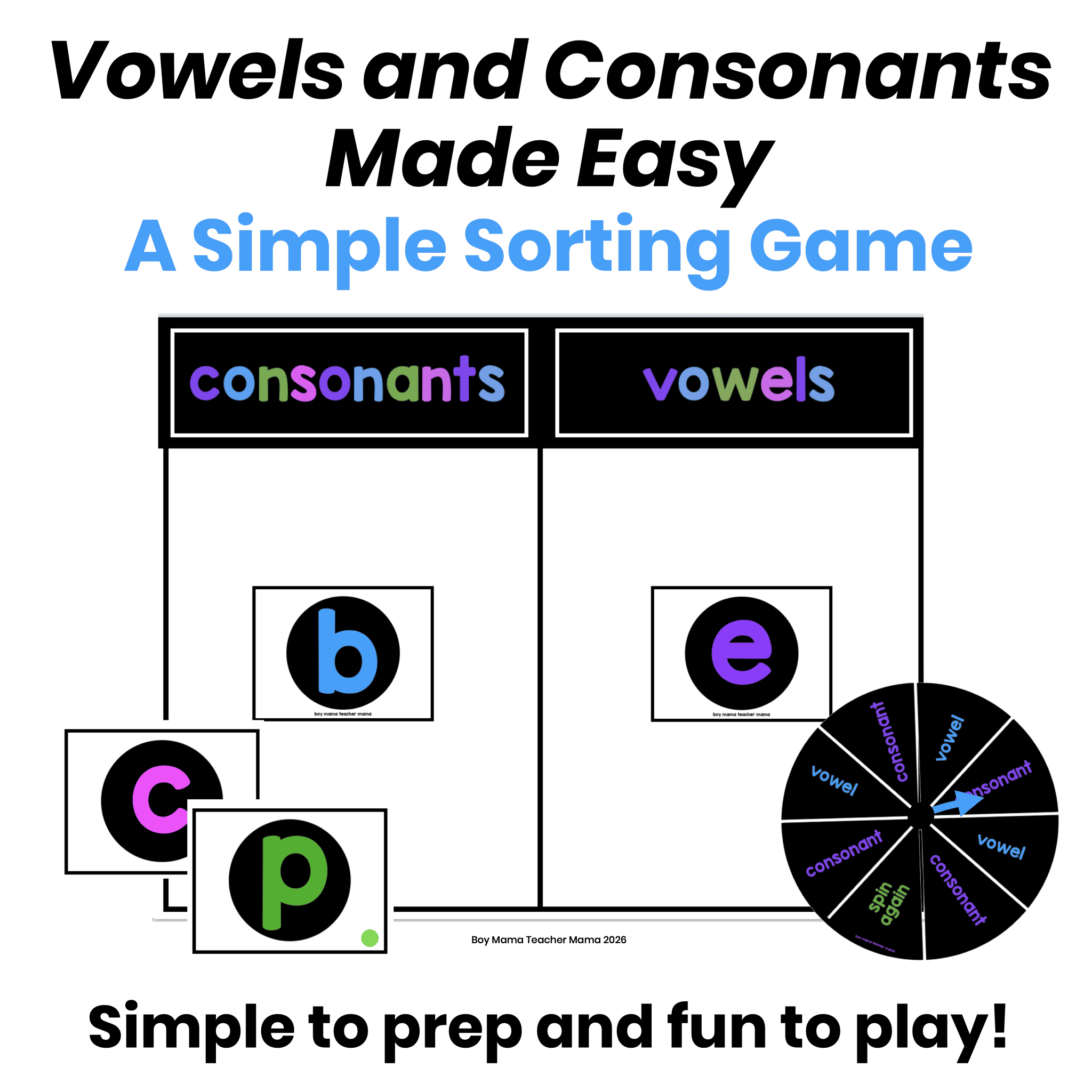 Vowels and Consonants Made Easy with Sorting Game