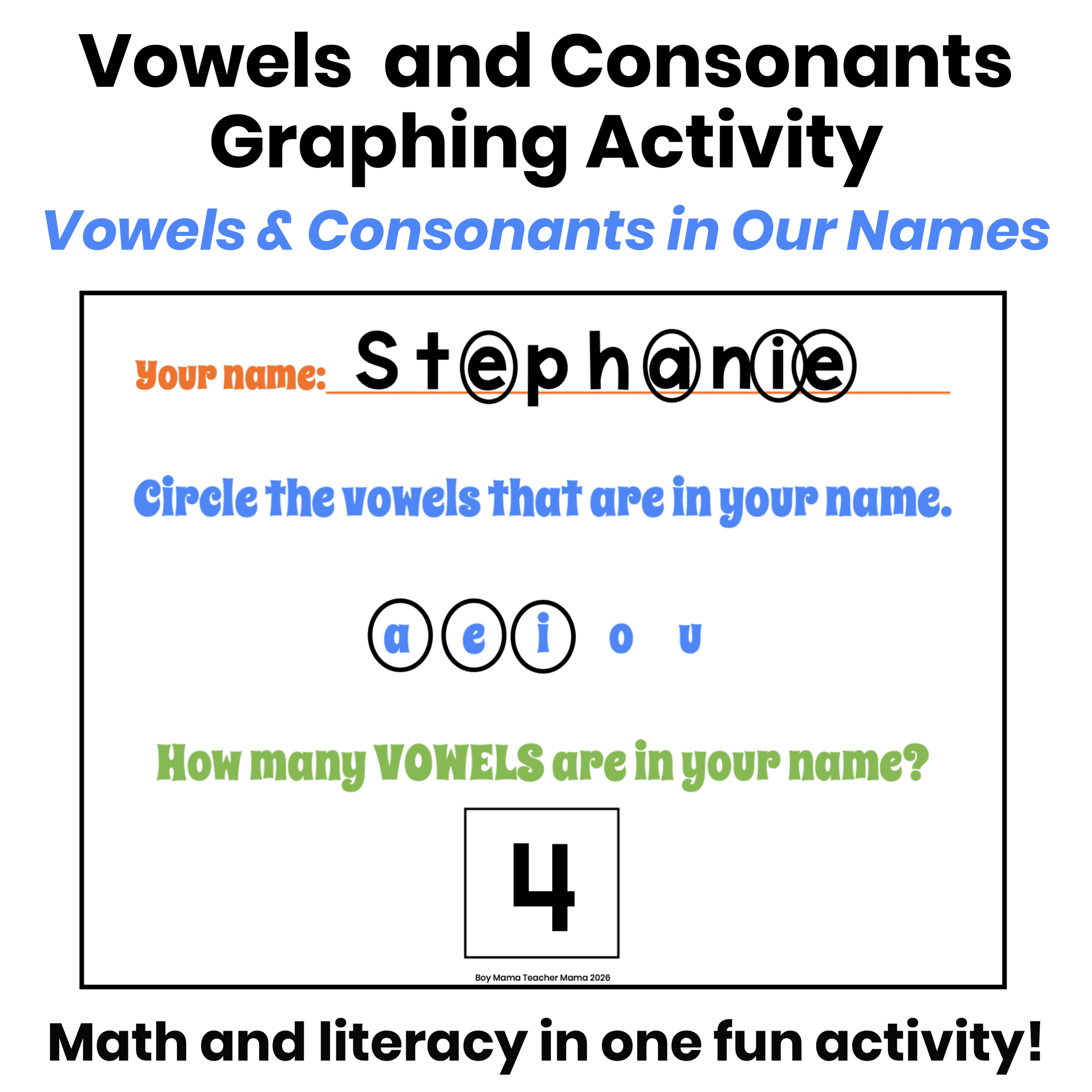 Vowels and Consonants Graphing Activity Students Will Love